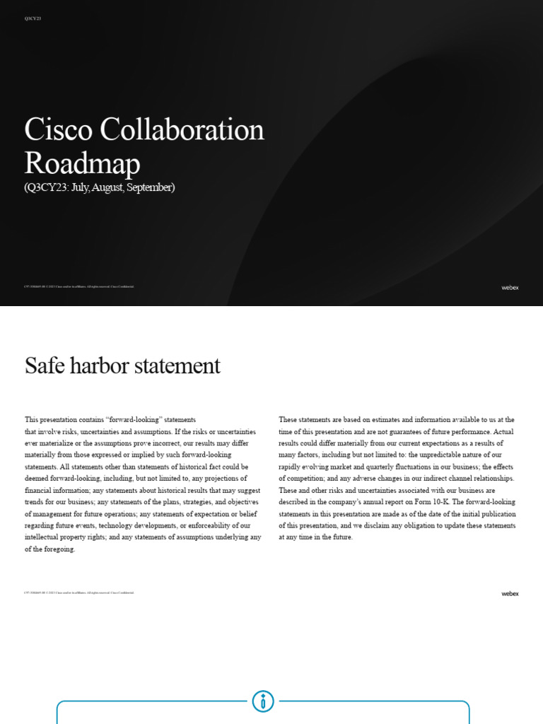 Cisco Collaboration Roadmap For Partners August 2023 | PDF | Mobile App | Web Conferencing
