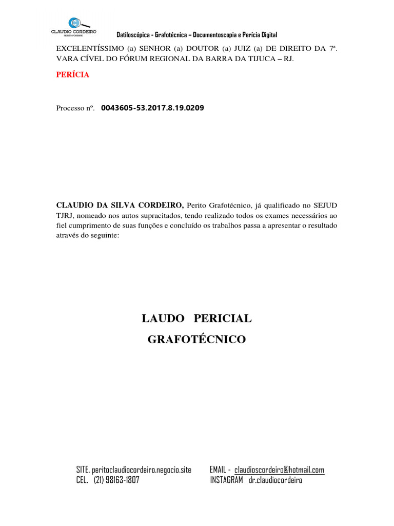 Laudo Pericial - 0043605-53.2017.8.19.0209 | PDF