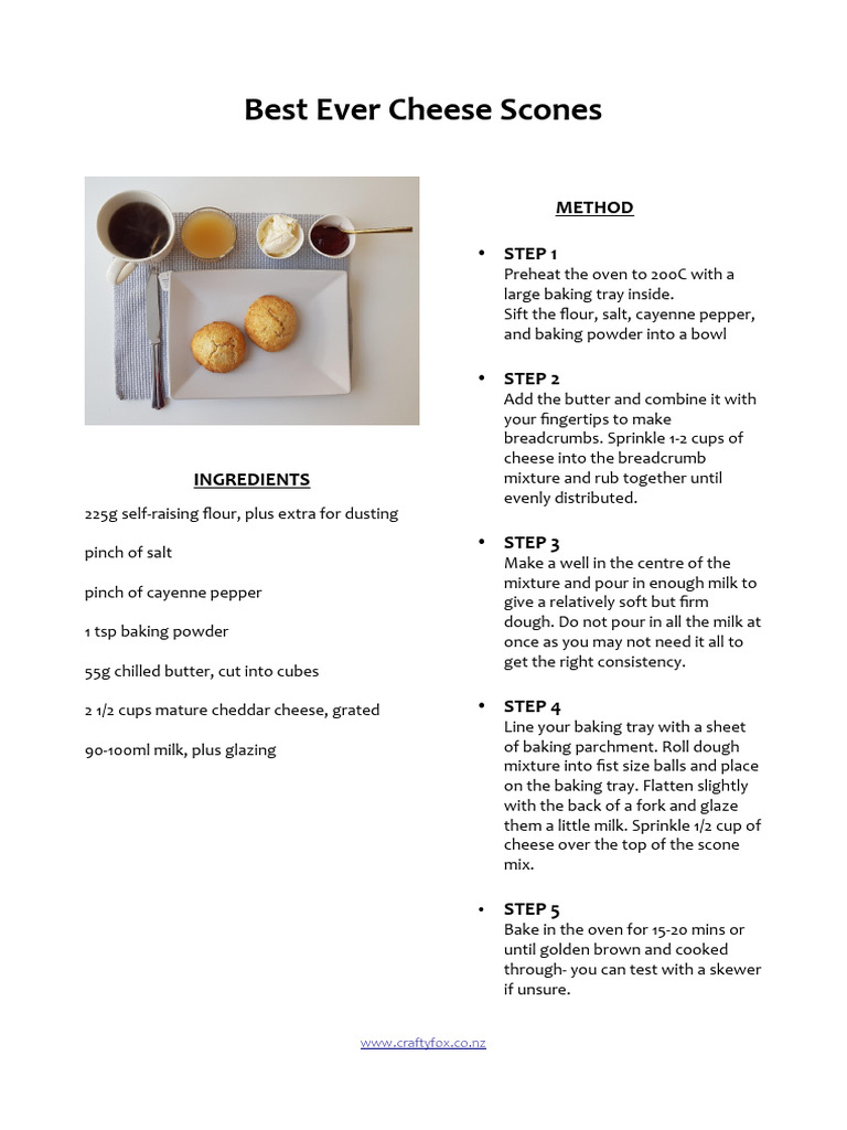 Cheese Scones Recipe Kguqpp | PDF | Baking | Scone