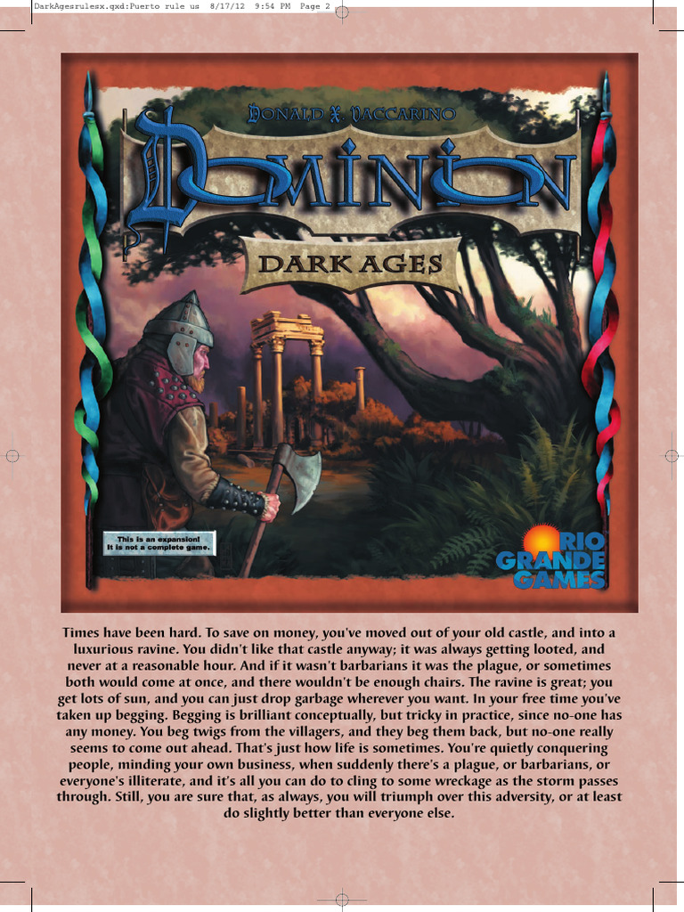 Dominion Dark Ages - Rules - Donald X. Vaccarino | PDF