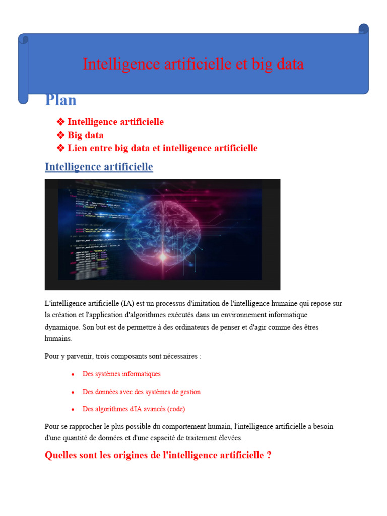 Intelligence artificielle et big data | PDF Intelligence artificielle et big data | PDF