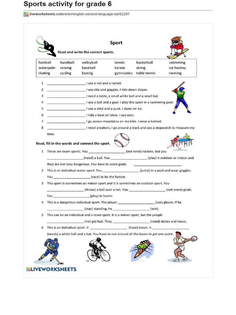 Grade 6 Sports Activities | PDF