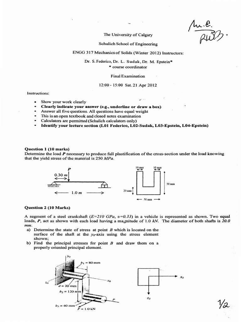 2012 ENGG317 Final (Regular) | PDF | Building Engineering | Civil ...