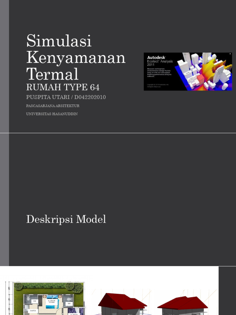 (FIX) Ecotect Revit Rumah Type 64 - Puspita Utari D042202010 | PDF