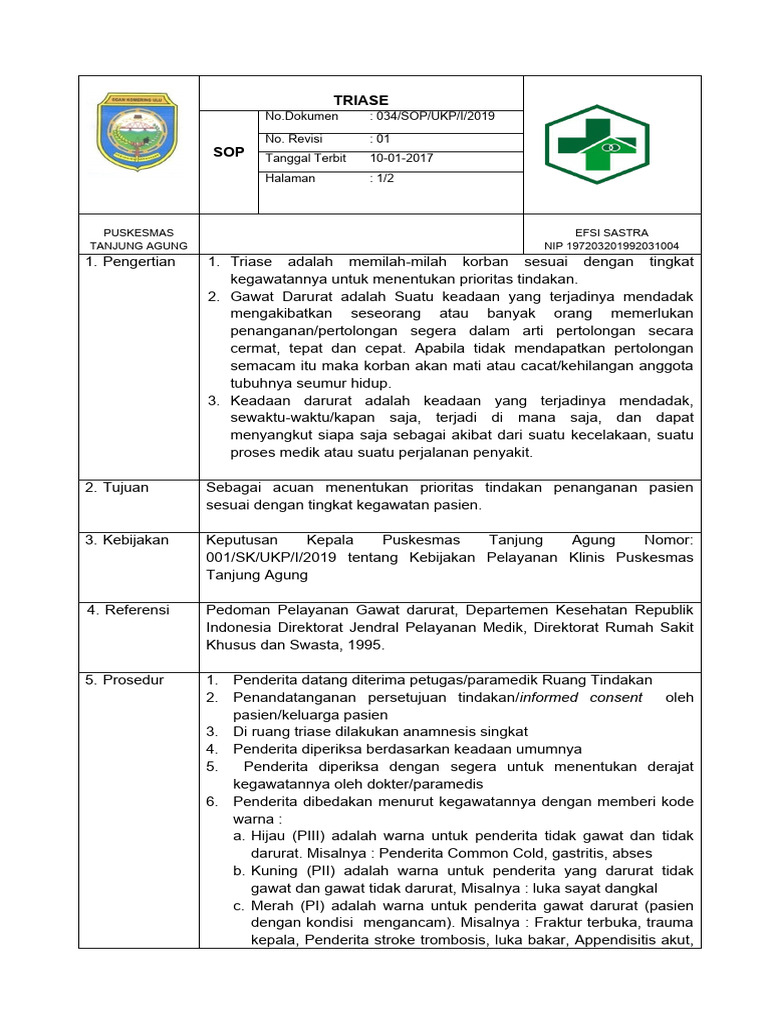 Sop Triase | PDF