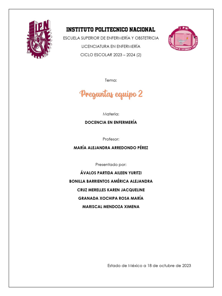 Preguntas Equipo 2 | PDF