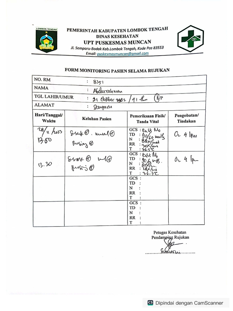 Form Monitoring Rujukan | PDF