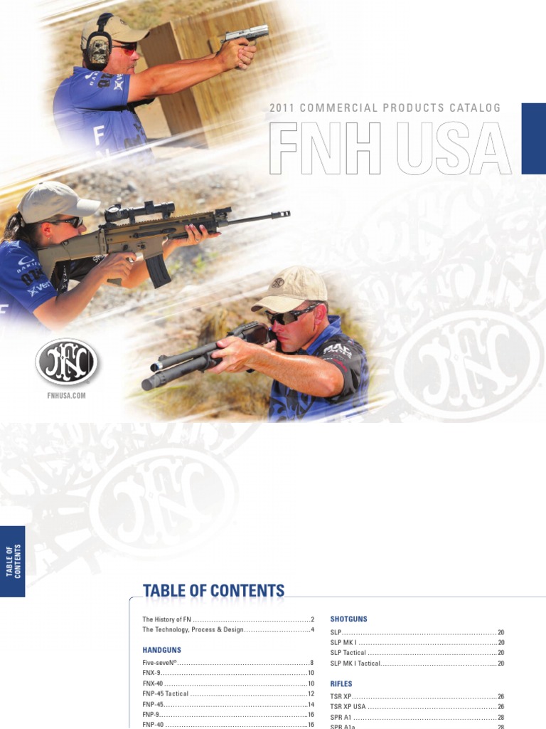 2011 FNH USA COMMERCIAL Catalog | PDF | Shotgun | Handgun