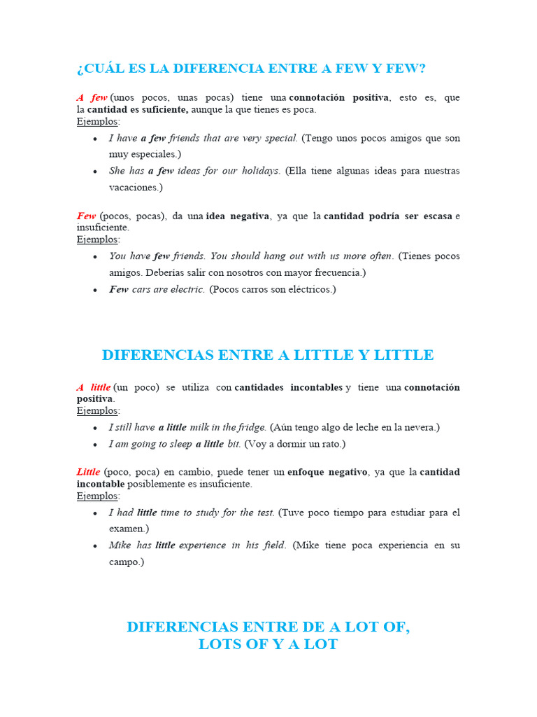 little -a few- a lot | PDF