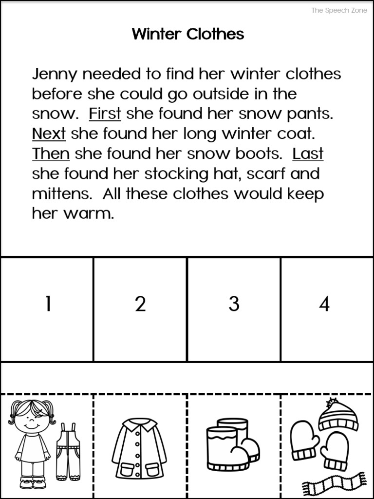 Winter Clothes Sequencing for Kids | PDF