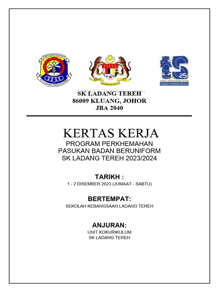 Program Perkhemahan SK Ladang Tereh 2023 | PDF