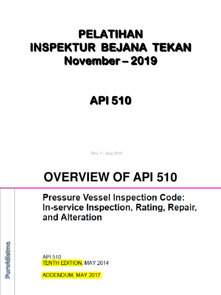 API 510 Pressure Vessel Inspection Guide | PDF | Nondestructive Testing ...