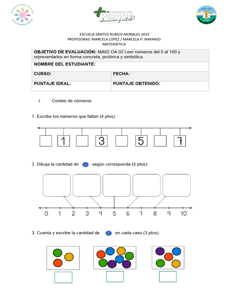 Prueba Números 0 Al 10 | PDF