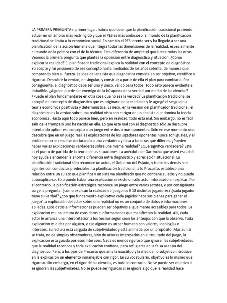 La Primera Pregunta | PDF | Realidad | Planificación