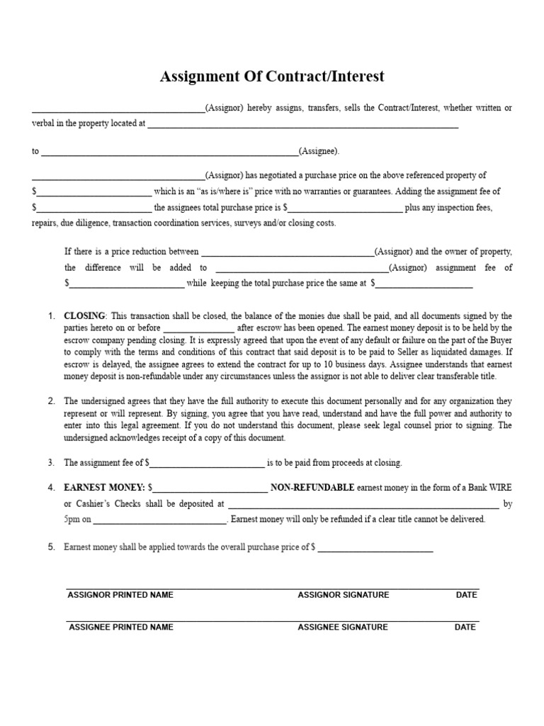 Assignment of Contract | PDF | Assignment (Law) | Justice