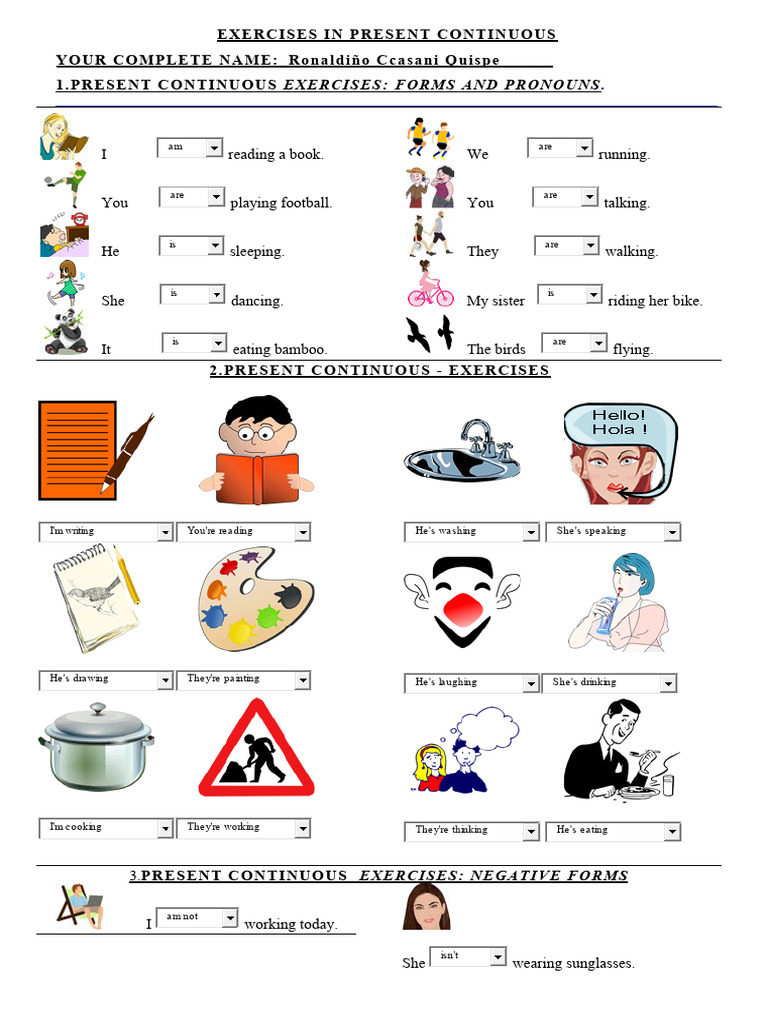 Exercises - Using - The - Present - Progresive - Itep - Joshua | PDF | Meal | Food And Drink
