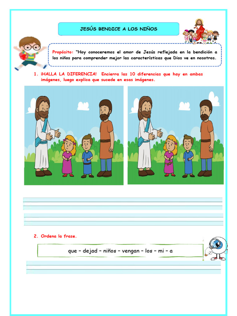 Ficha Relig Jesus Bendice A Los Niños | PDF | Salud y bienestar