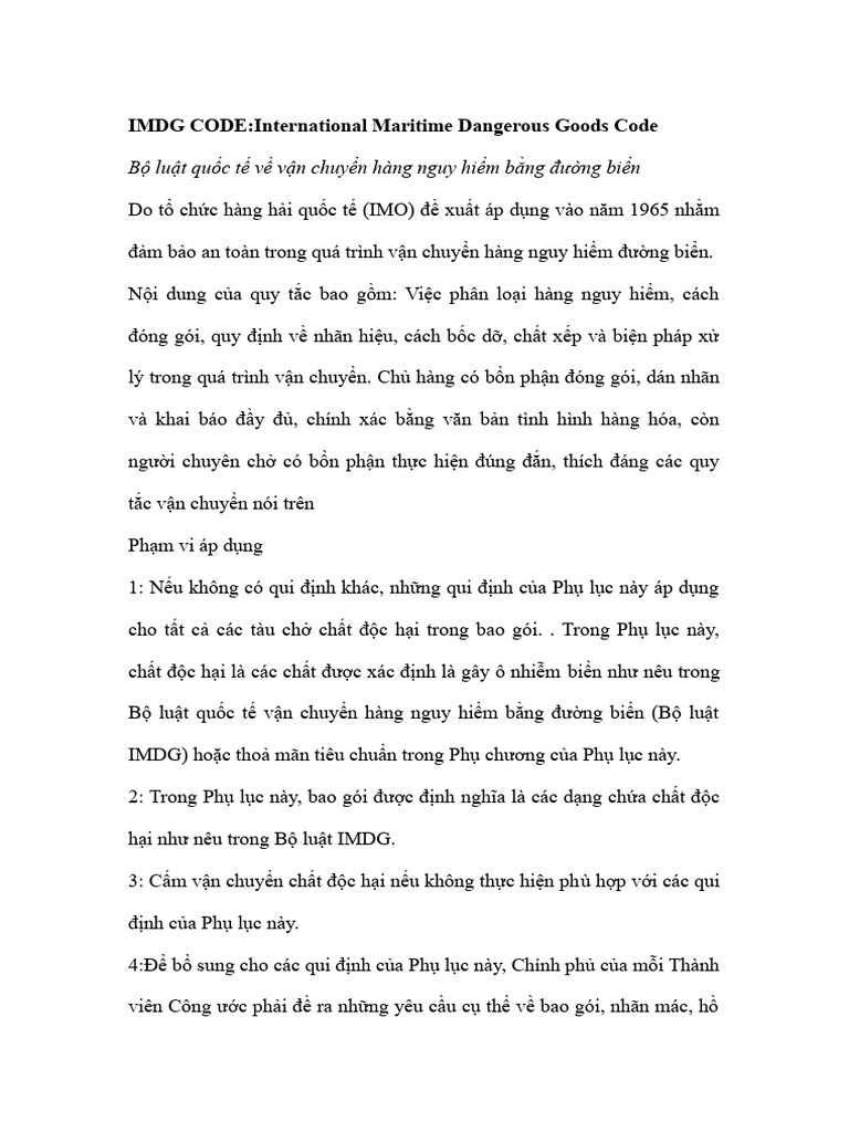 Imdg Code | PDF