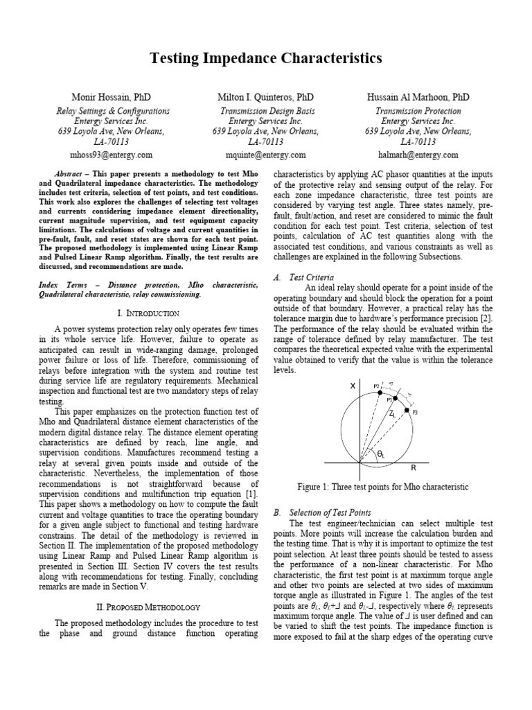 Testing Impedance Characteristics | PDF | Electrical Impedance | Relay