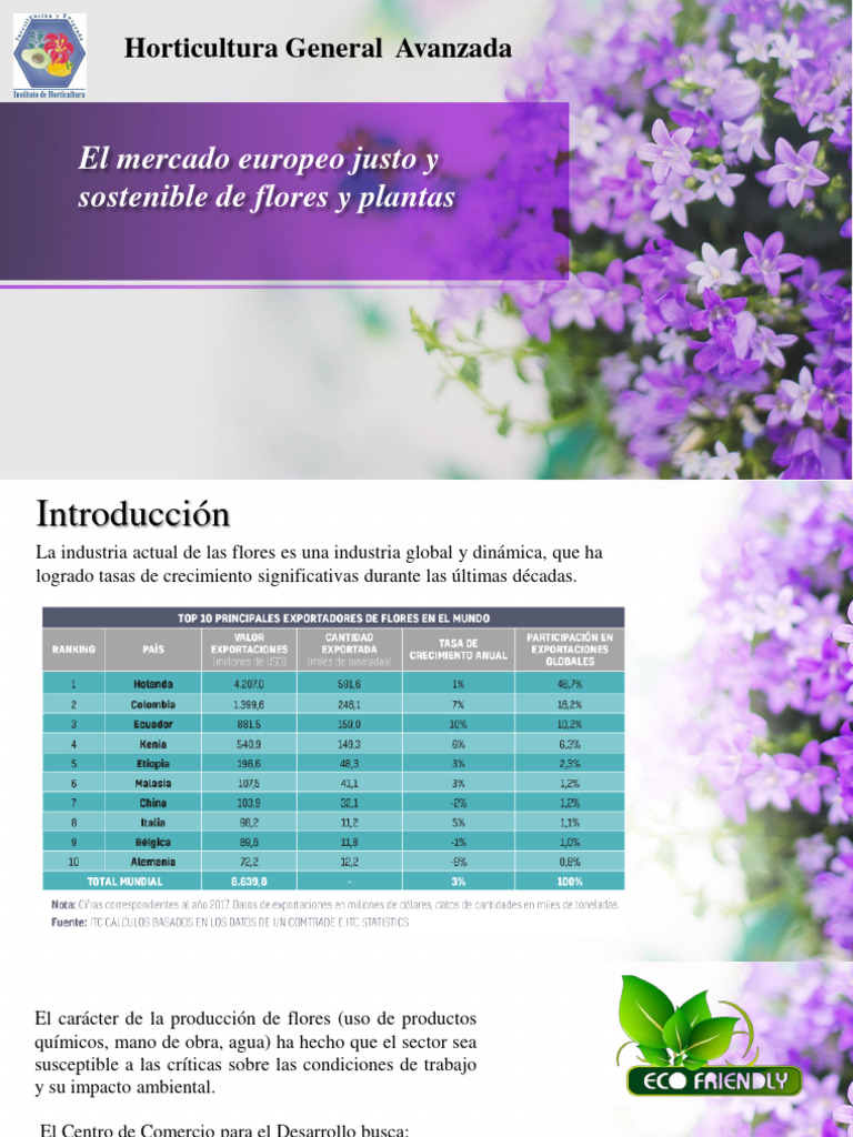 Mercado Sostenible de Flores en Europa | PDF | Comercio justo | Comercio