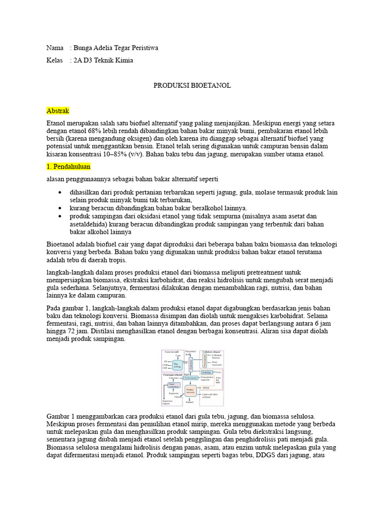 Proses Produksi Bioetanol dari Tebu | PDF
