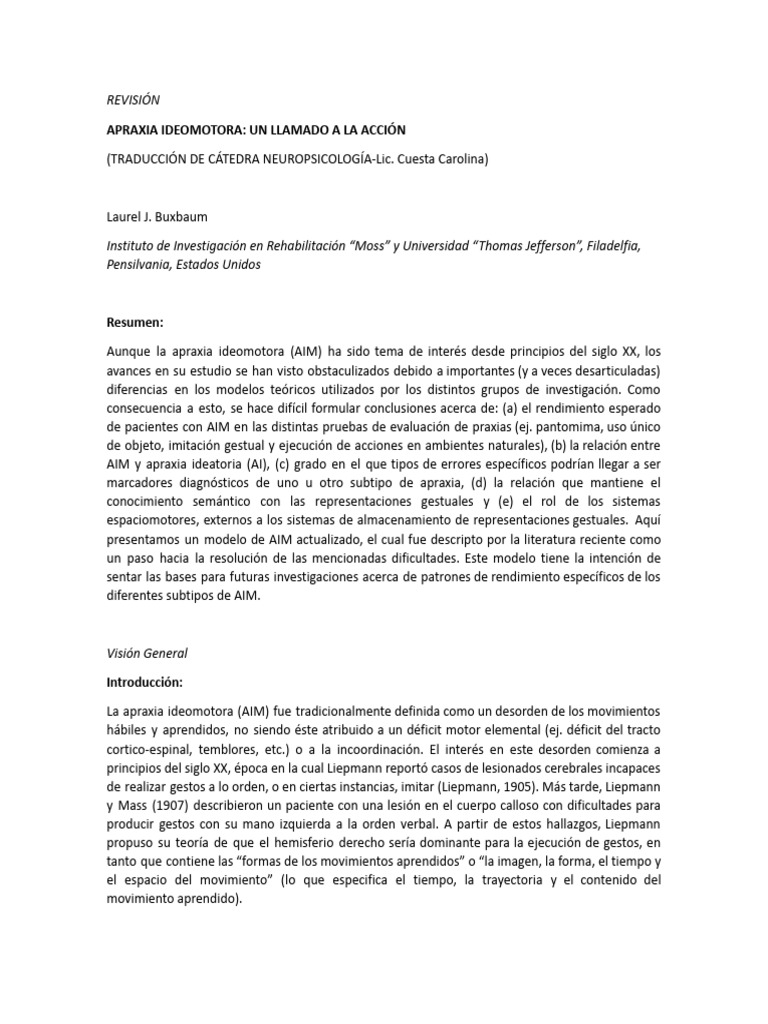 Traducci - N Libre Buxbaum | PDF | Hemisferio cerebral | Información