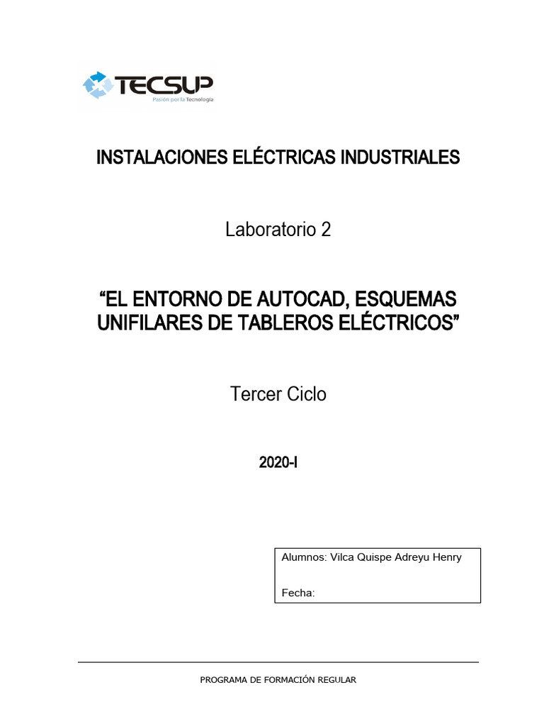 Lab 02 El Entorno de Autocad, Esquemas Eléctricos de Tableros Generales y de Distribución | PDF ...