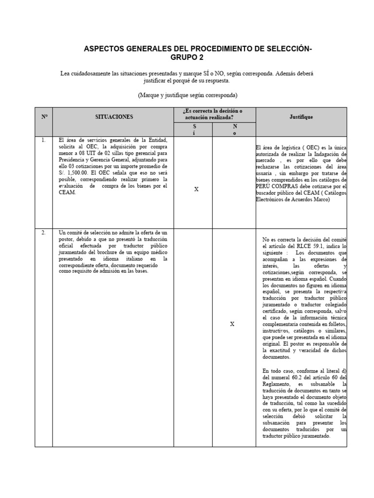 Casuística Aspectos Generales Del Procedimiento de Selección | PDF ...