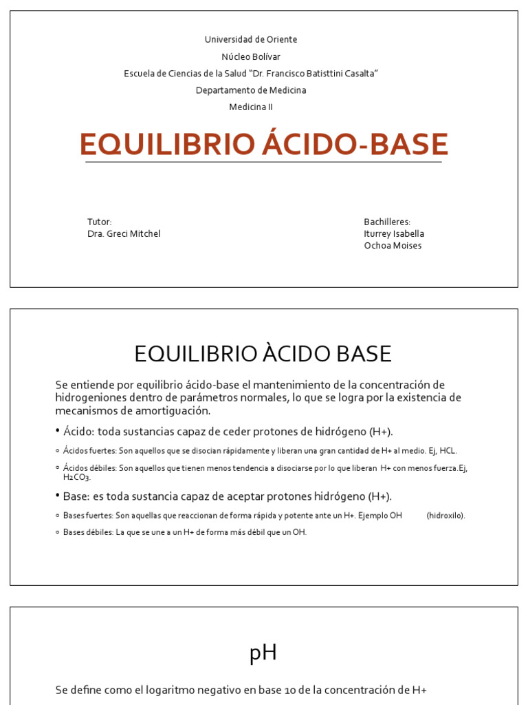 Equilibrio Acido-Base | PDF | Solución tampón | Constante de disociación ácida