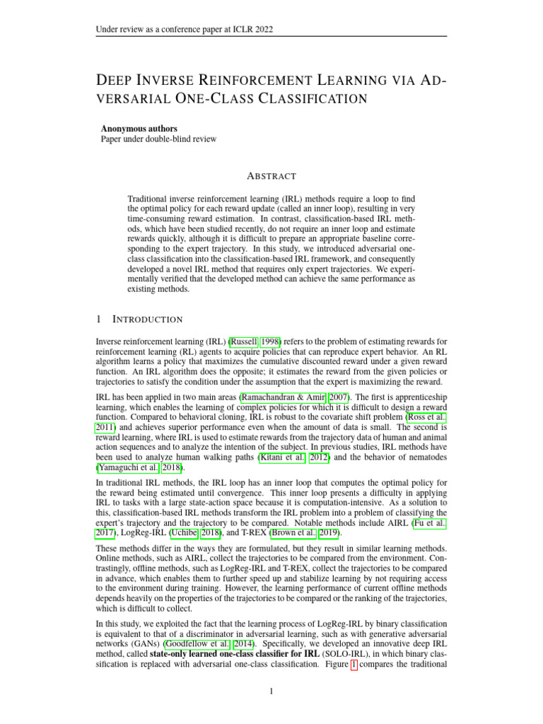 1022 Deep Inverse Reinforcement Lea | PDF | Statistical Classification ... 1022 Deep Inverse Reinforcement Lea | PDF | Statistical Classification ...