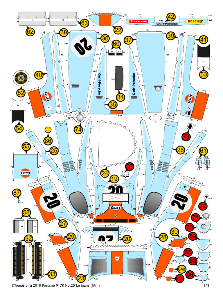 Porsche 917K - Steve McQueen - Le Mans Film 1970 Stampa400 Papercraft ...