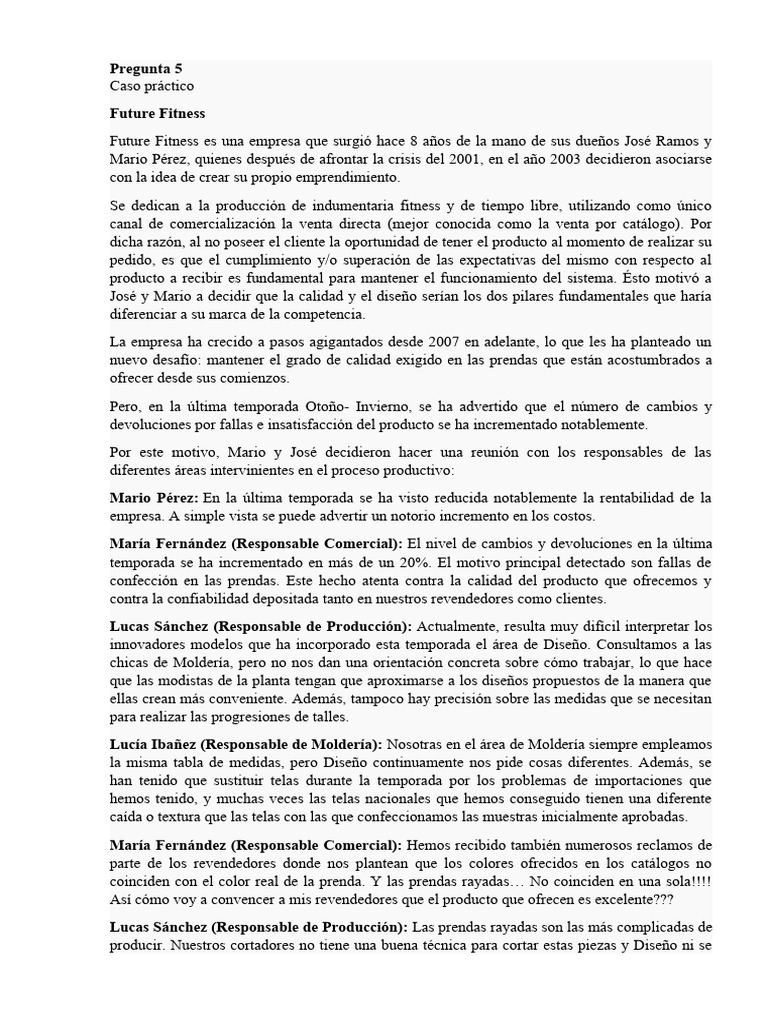 Pregunta 5-APR | PDF | Calidad (comercial) | Business