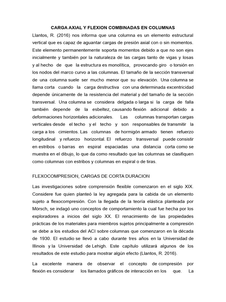 Carga Axial y Flexión en Columnas | PDF | Viga (Estructura) | Concreto ...