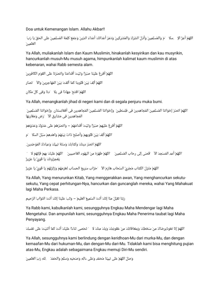 Doa untuk Kemenangan | PDF | God | Religious Belief And Doctrine