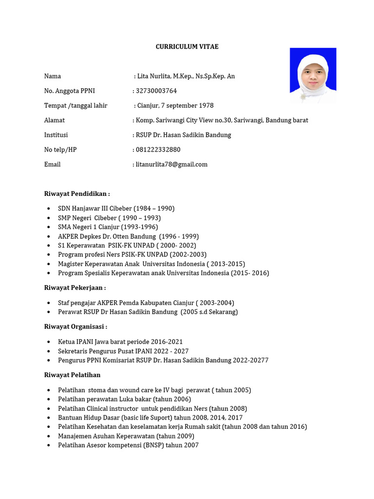 CURRICULUM VITAE (Lita) | PDF