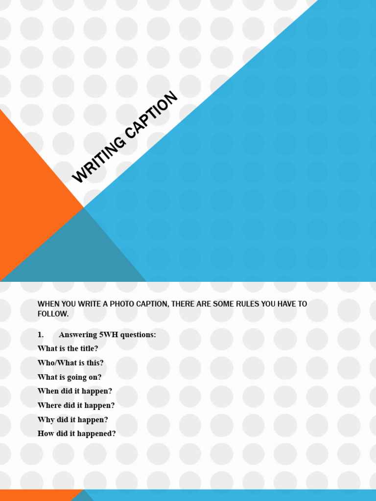 Writing Caption Ppt By Me Pdf Grammar Cognitive Science