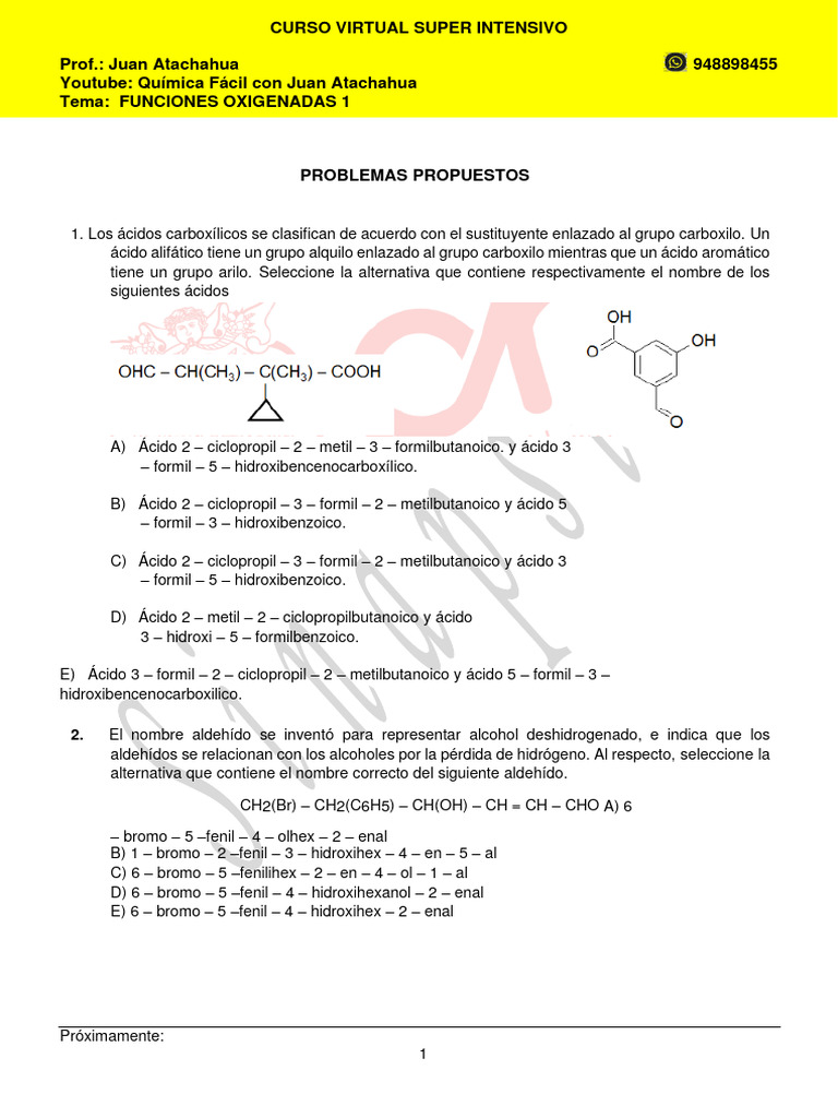 Super Intensivo Oxigenadas 1 | PDF | Aldehído | Cetona