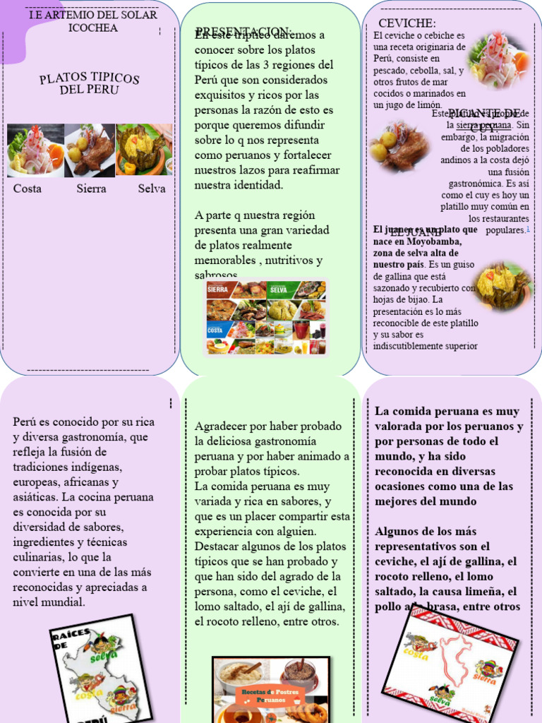 Presentación Platos Típicos Del Perú | PDF | Cocina latinoamericana ...