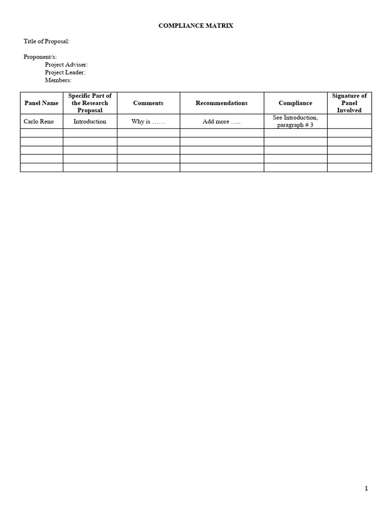 Compliance Matrix | PDF
