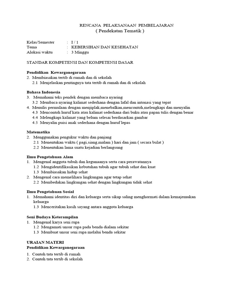 Tema Kebersihan Dan Kesehatan Pdf