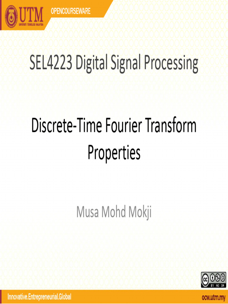 M9 - Discrete Time Fourier Transform Properties | PDF | Functions And Mappings | Digital Signal ...
