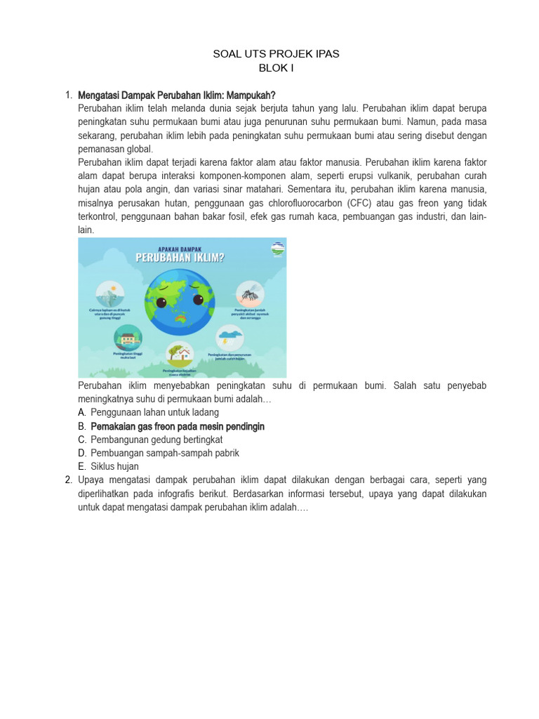 Soal Uts Projek Ipas | PDF | Sains & Matematika