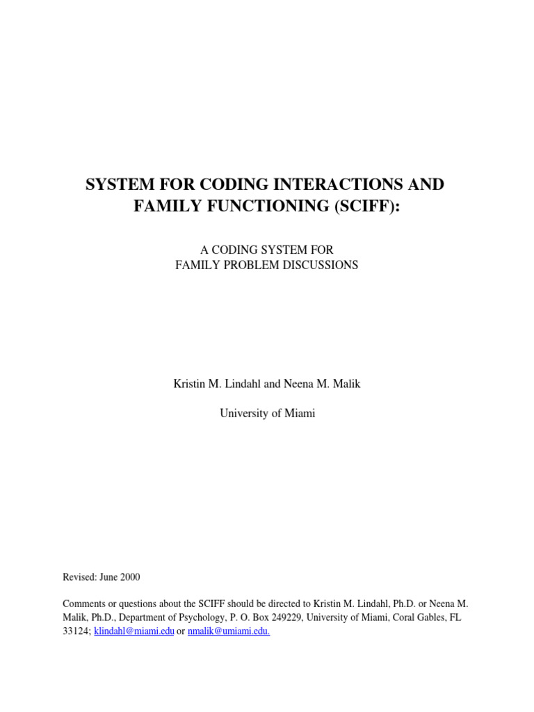 Sciff Manual | PDF | Communication | Affect (Psychology)