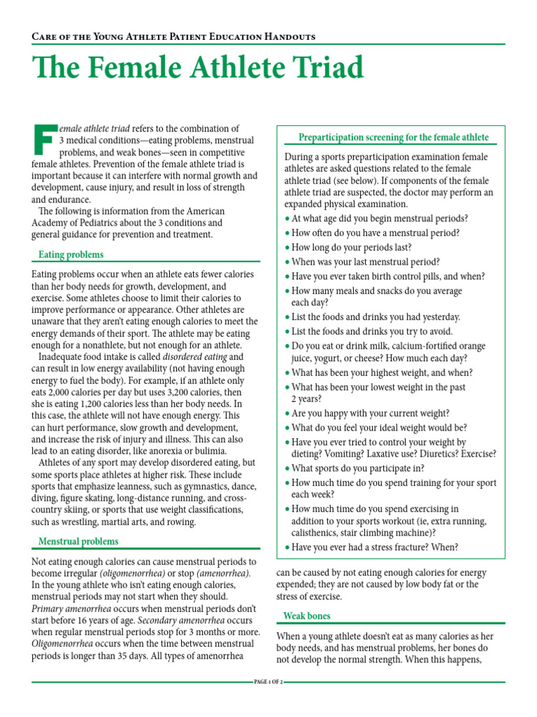 Female-Athlete-Triad Final Secured.1.0 | PDF | Determinants Of Health ...