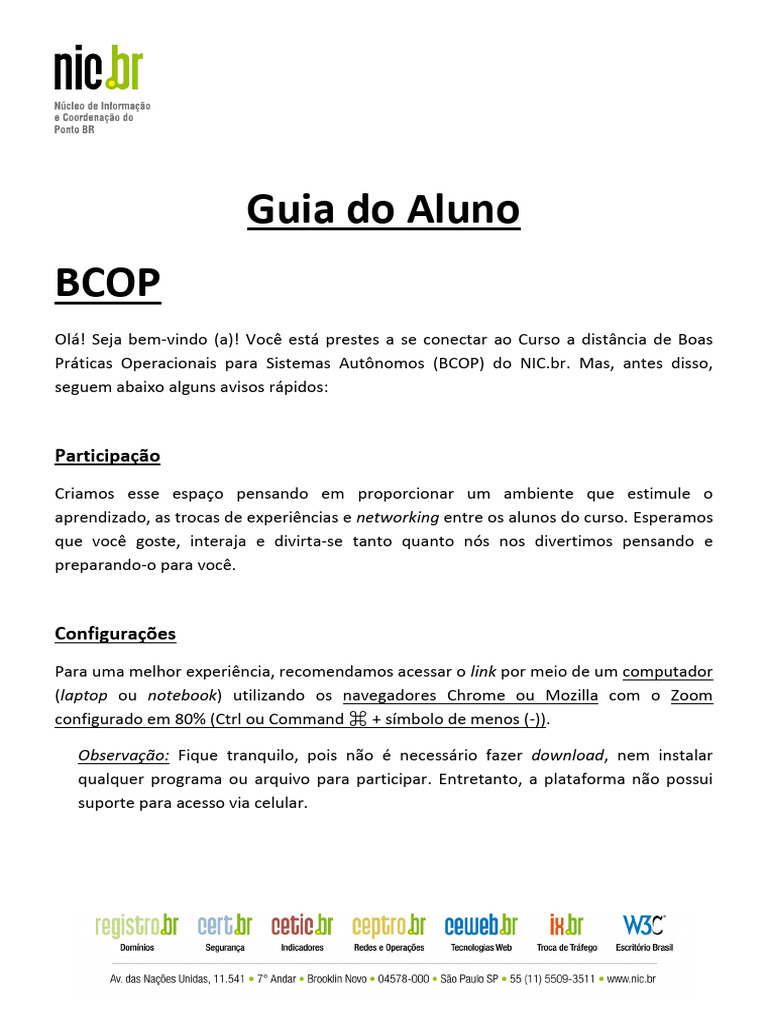 BCOP 2023 Guia Do Aluno 2023 | PDF