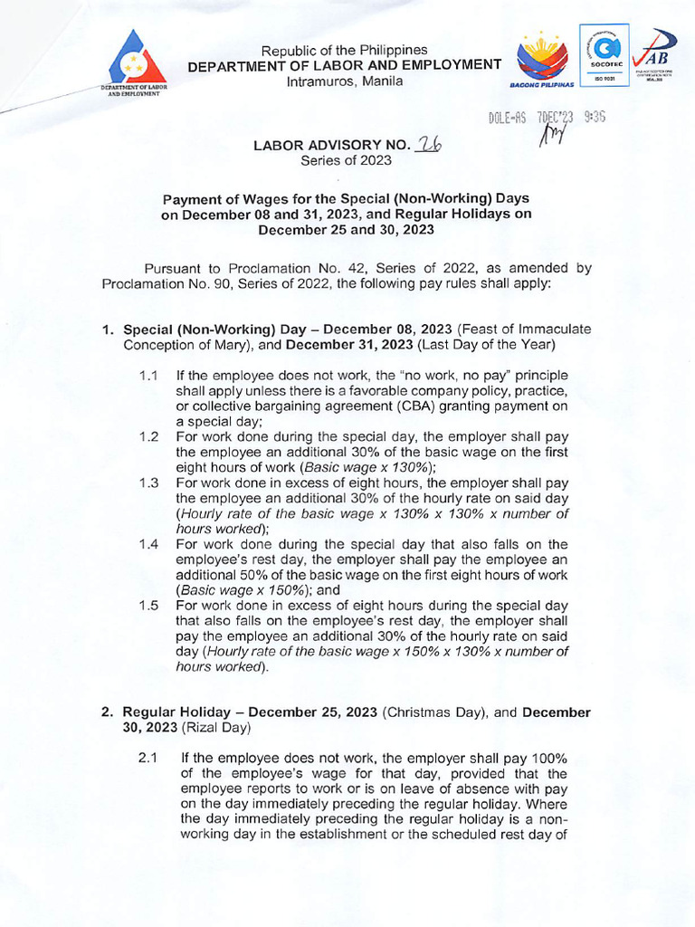 Labor-Advisory-No.-26-23-Payment-of-Wages-for-the-Special-Non-Working ...