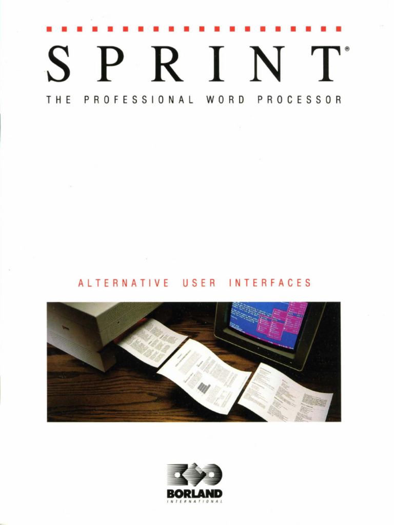 Borland Sprint Alternative User Interfaces 1988 | PDF | Microsoft Word | Menu (Computing)