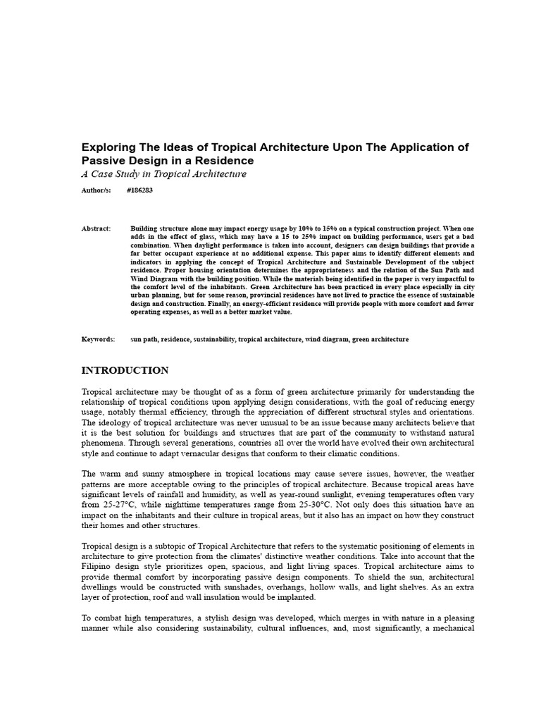 FINAL INDIVIDUAL PAPER | PDF | Sustainable Architecture | Window