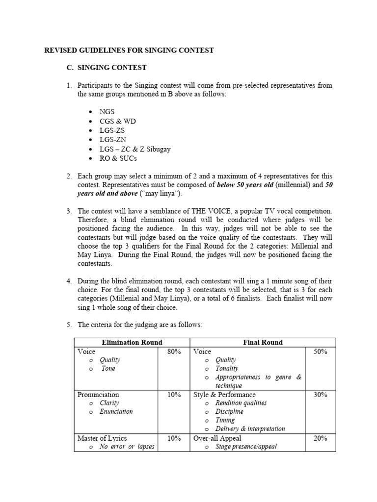 REVISED-GUIDELINES-FOR-SINGING-CONTEST | PDF