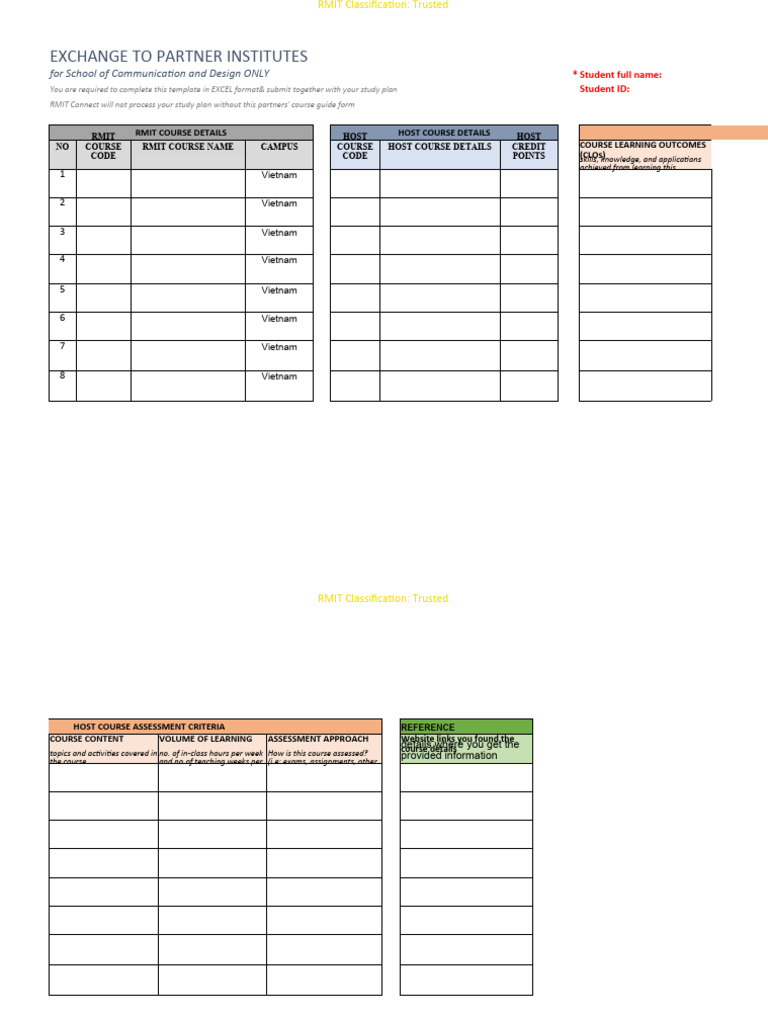 SCD Course Guide Template Exchange To Partner | Download Free PDF ...